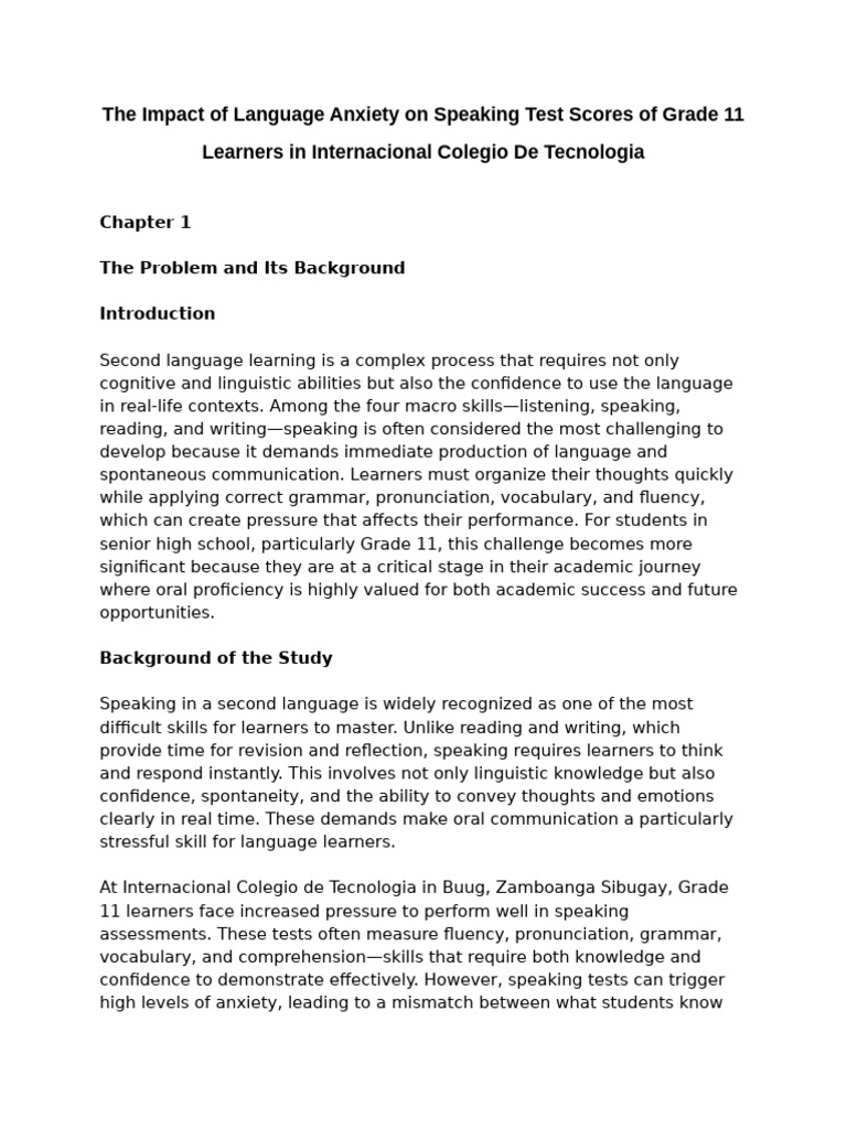 Second Version of My Research Paper | PDF | Fluency | Second Language Acquisition