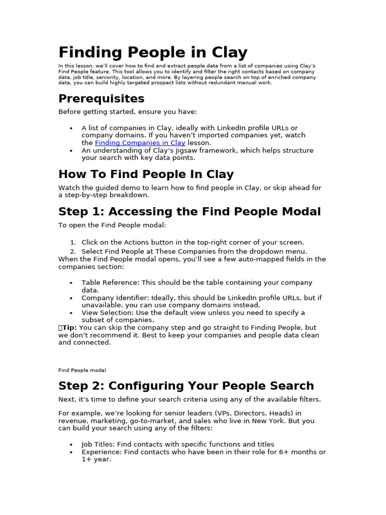 Finding People with Clay's Tool | PDF | Linked In | Information Science