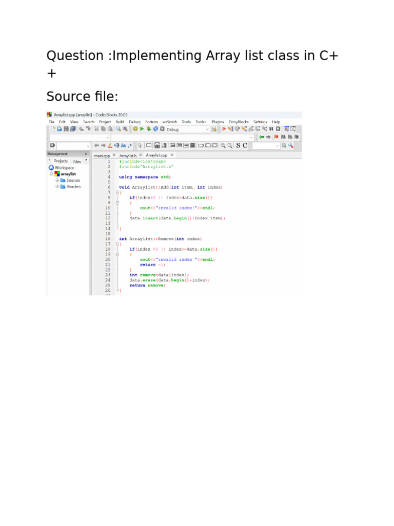 C++ Implementation of Array List | PDF