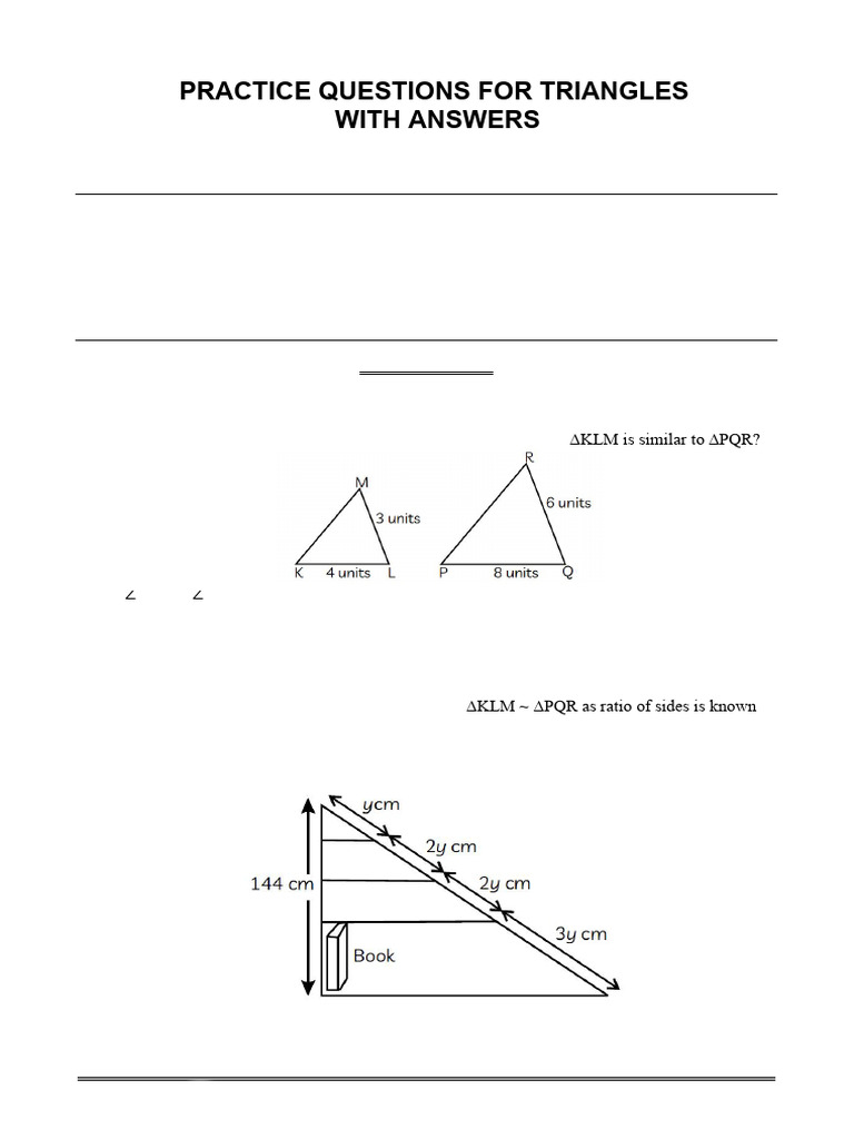 Class X Maths Practice Paper: Triangles | PDF | Triangle | Elementary ...