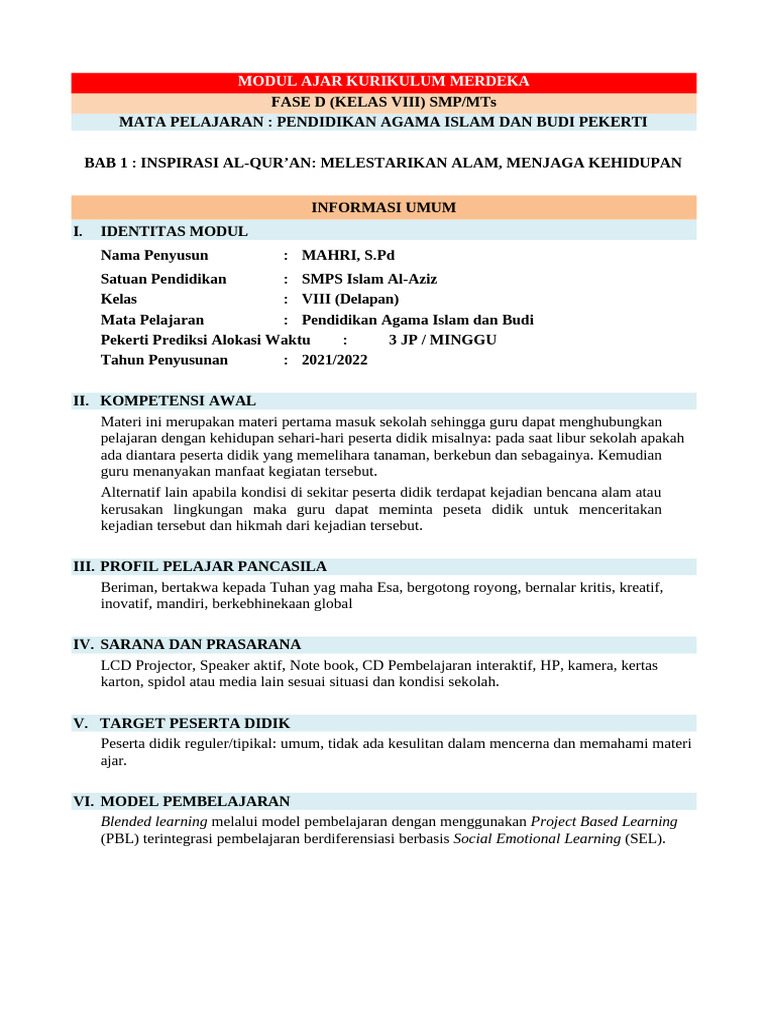 modul ganjil 2021-2022 | PDF