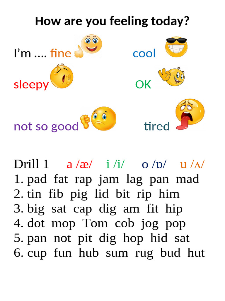 How Are You Feeling Today | PDF