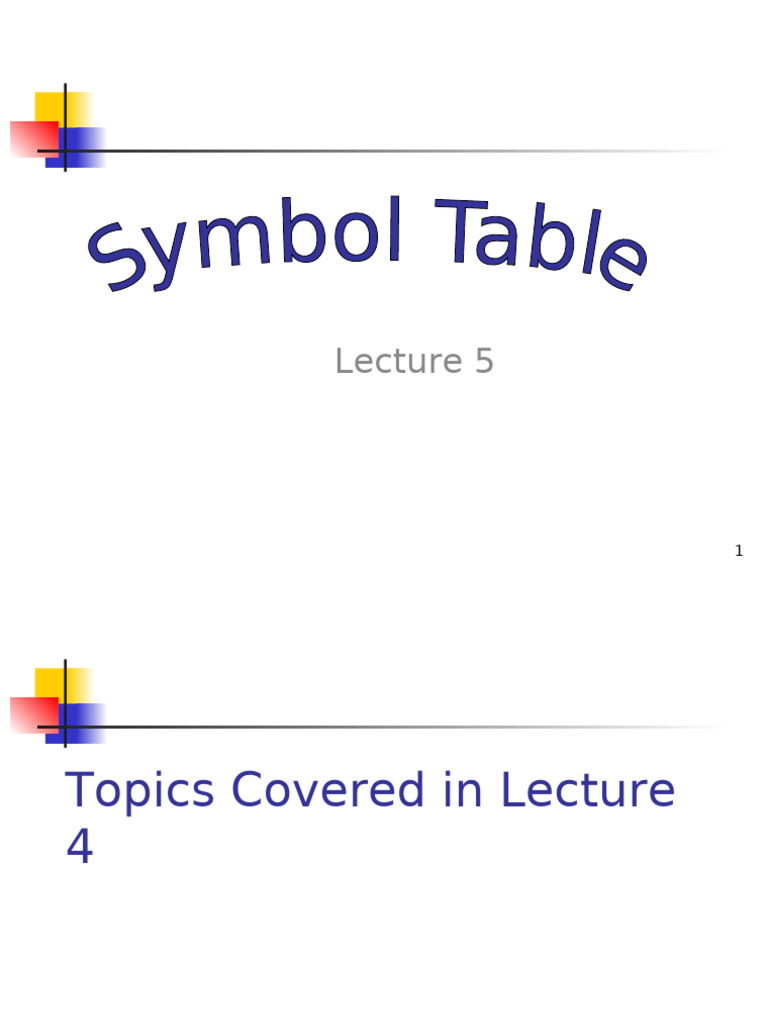 L5-Symbol Table-1 | PDF | Scope (Computer Science) | Parameter (Computer Programming)