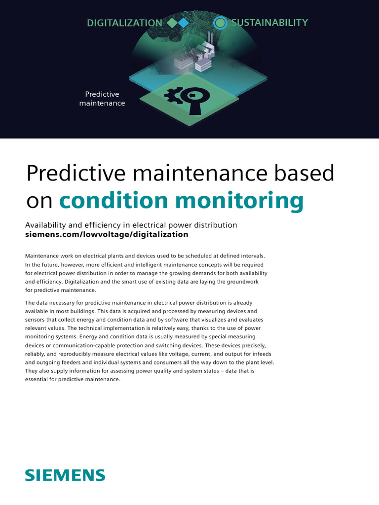 Siep b10217 00siemensepartikelfactsheetconditionmonitoringdeenus 144 | PDF | Electric Power ...