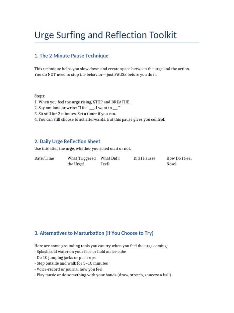 Urge Surfing Toolkit for Self-Control | PDF