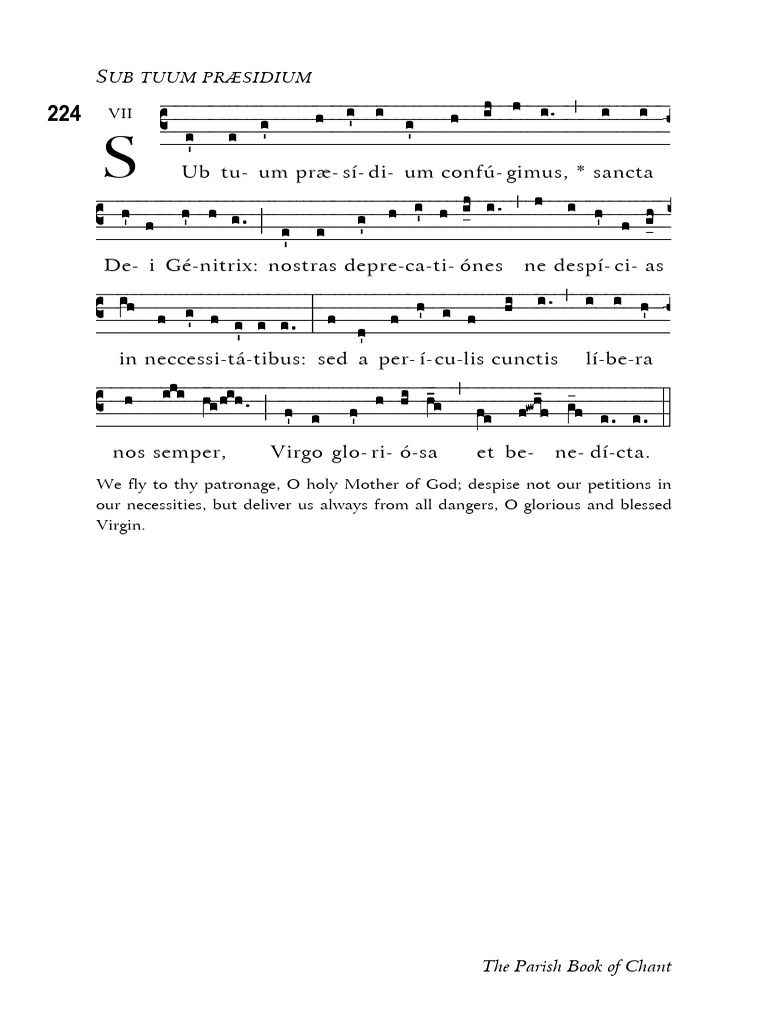 224 Marian Sub Tuum Praesidium | PDF