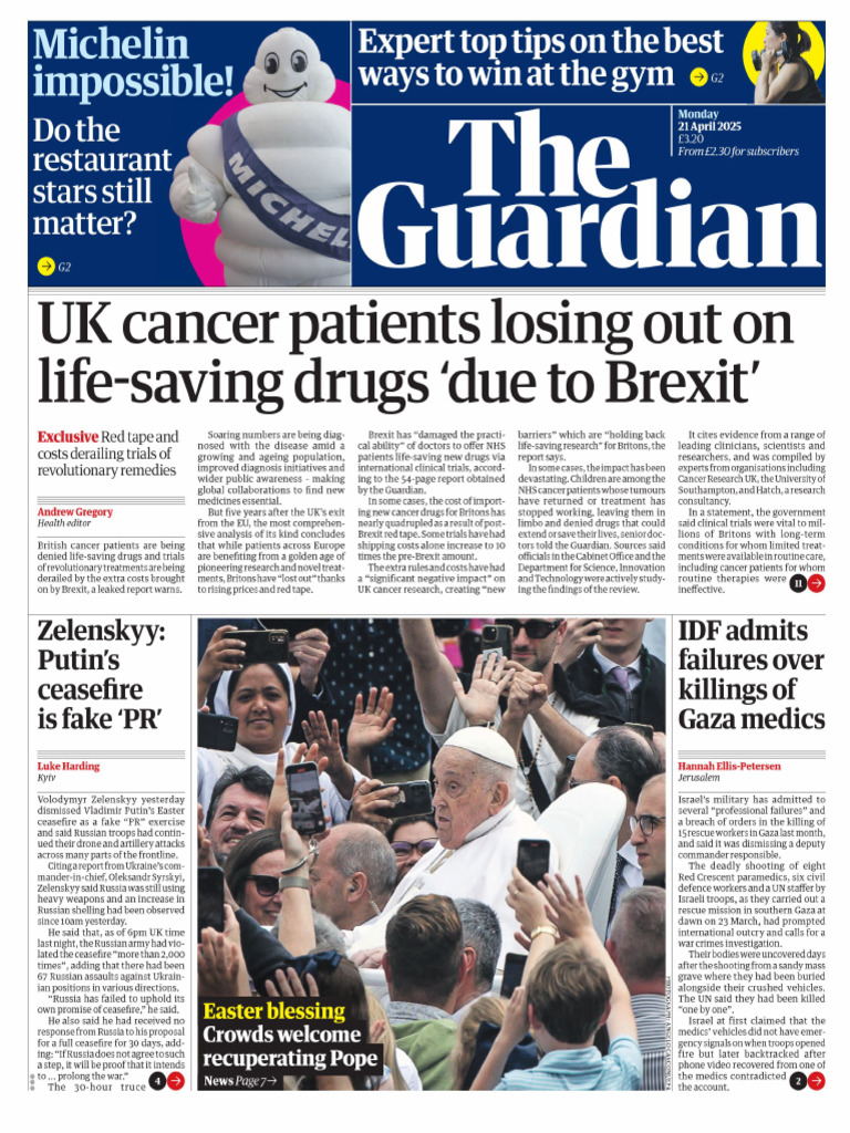 The Guardian UK - 21 April 2025 | PDF