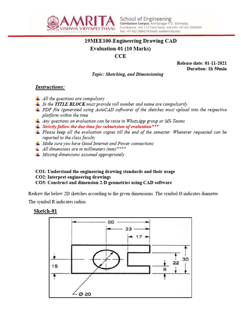 Engineering Drawing CAD Evaluation Guide | PDF