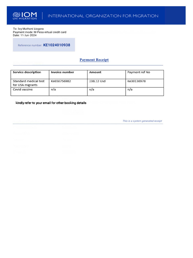 Kiogora Joy Receipt | PDF