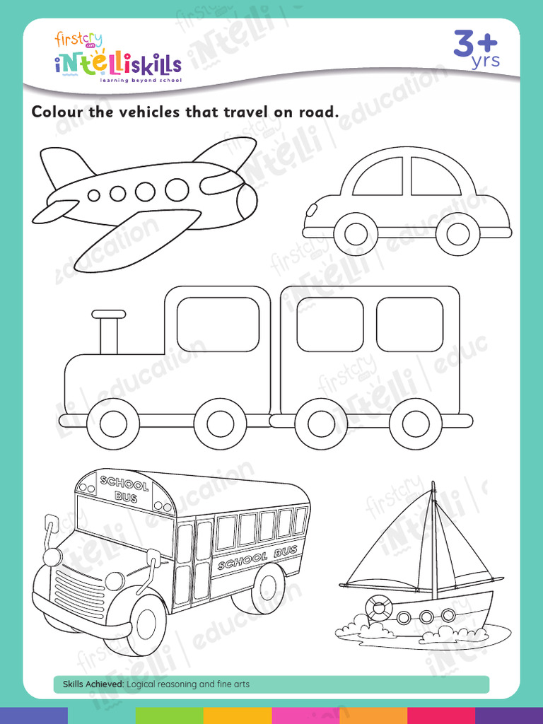 Transport Vehicles On Road Worksheet | PDF