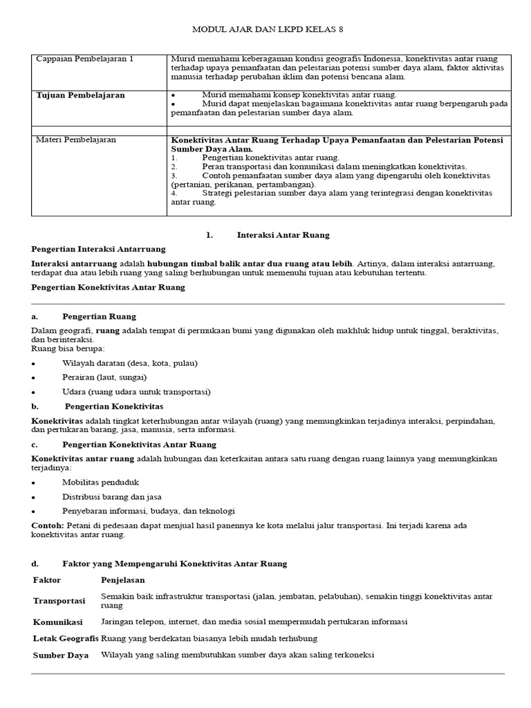 Modul Ajar Dan LKPD Kelas 8 | PDF