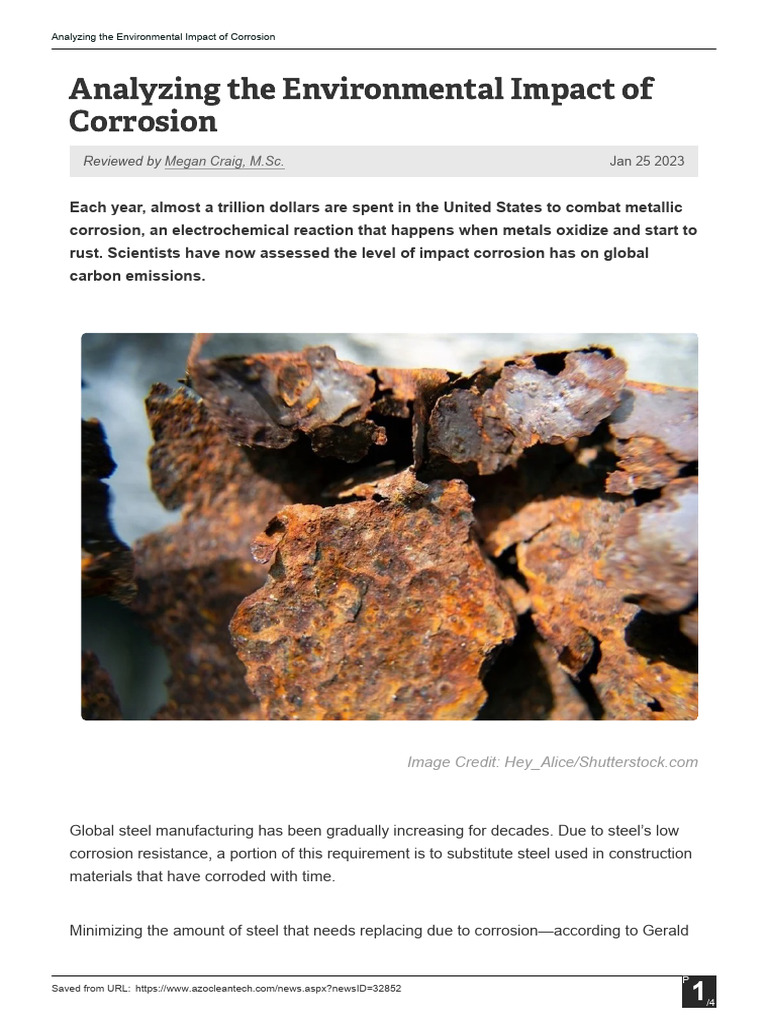 Environmental Impact of Steel Corrosion | PDF | Climate Change ...