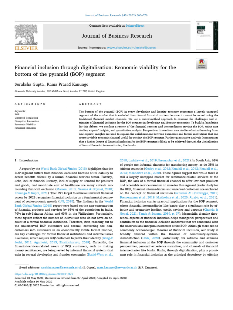 Financial Inclusion Through Digitalization Paper | PDF | Financial ...