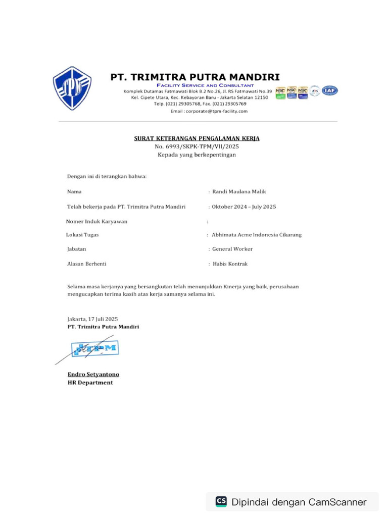 Paklaring Randi | PDF