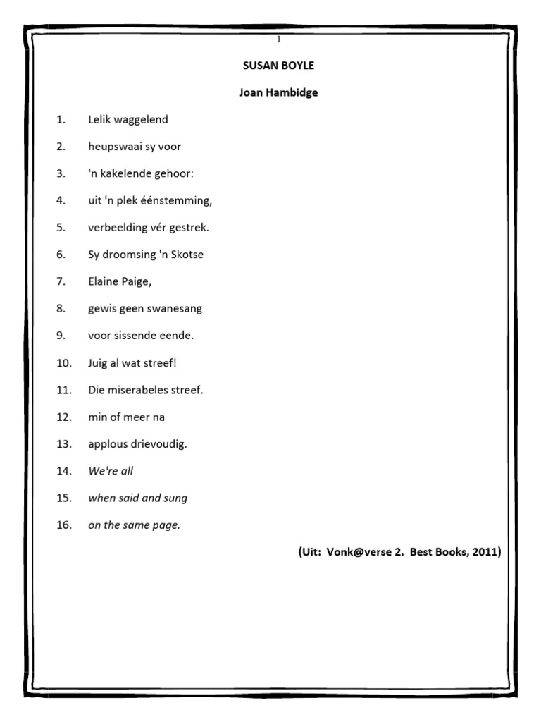 Gedig: Susan Boyle | PDF