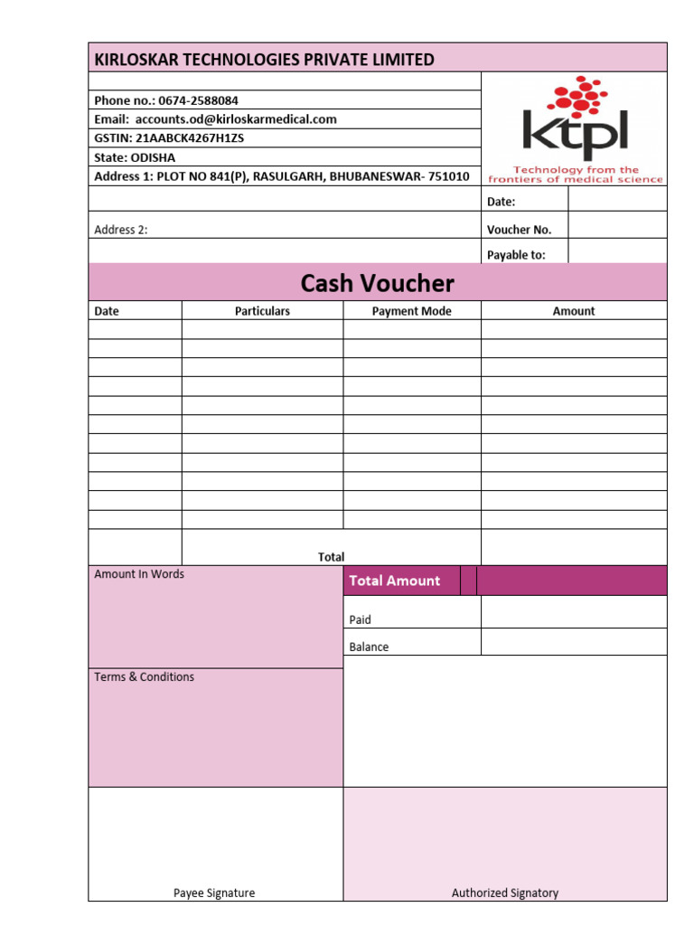 Cash Voucher Format | PDF