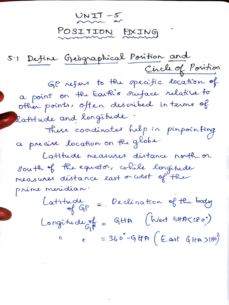 Unit-5 Position Fixing - AGH | PDF
