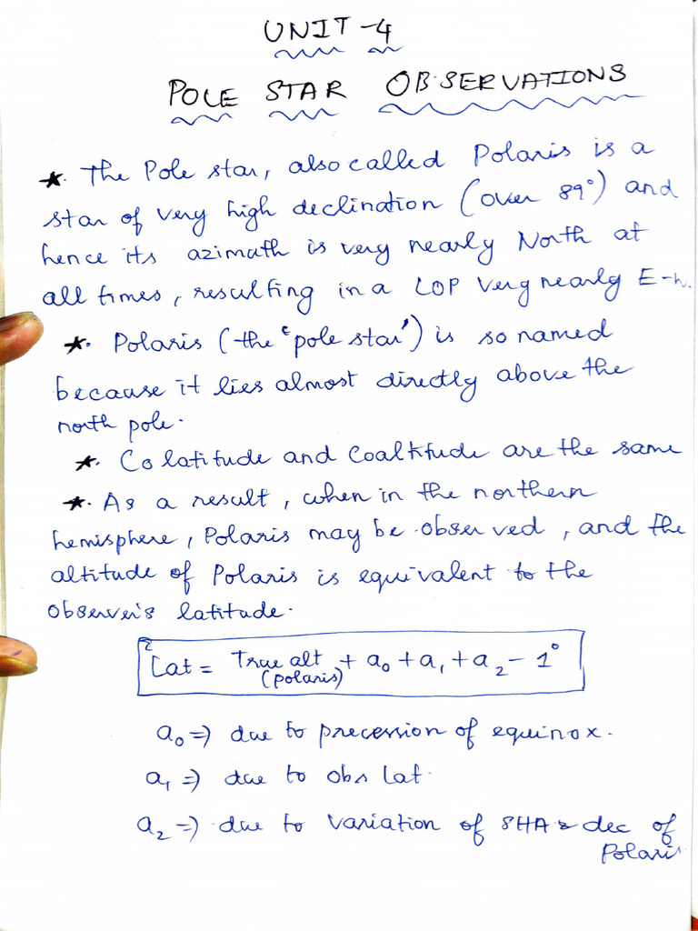 Unit-4 Pole Star Observations - AGH | PDF | Astronomy | Technical ...