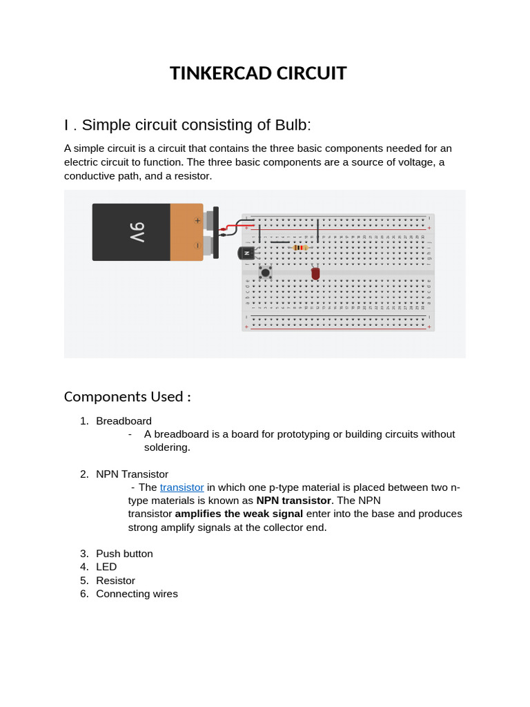 Tinkercad Circuit | PDF