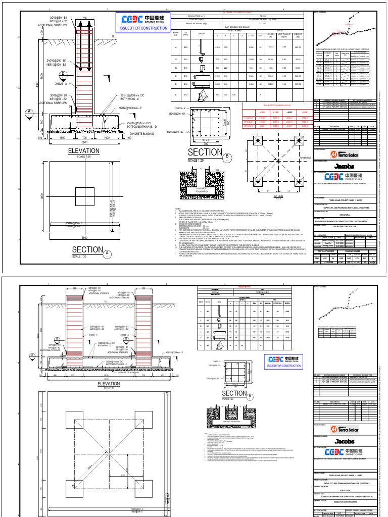 TSPI CEE 04 PWG DRG STR 6607 0 Foundation Drawing for Tower Type DT4S（Second Batch）_1859d999 ...