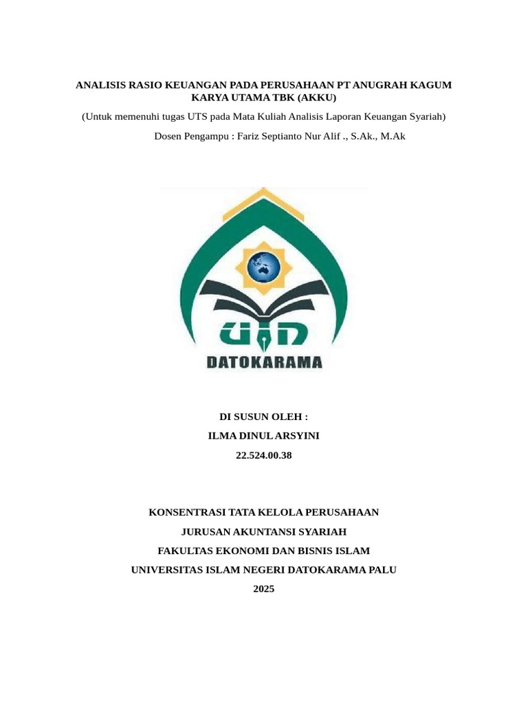 Analisis Rasio Keuangan Pada Perusahaan PT Anugrah Kagum Karya Utama | PDF