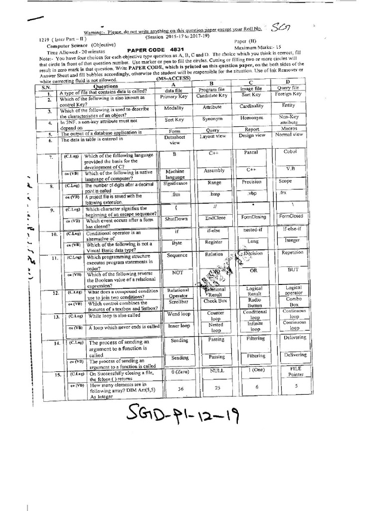 Computer Science 12 SGD 19 | PDF