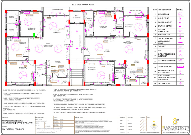 Typical Floor Plan - Wall Electric Layout-1 | PDF | Electrical Equipment