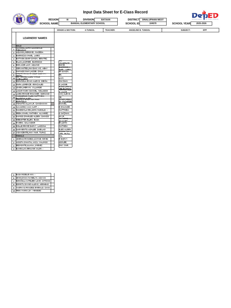 Grade 4 Epp Tungol | PDF | Philippines