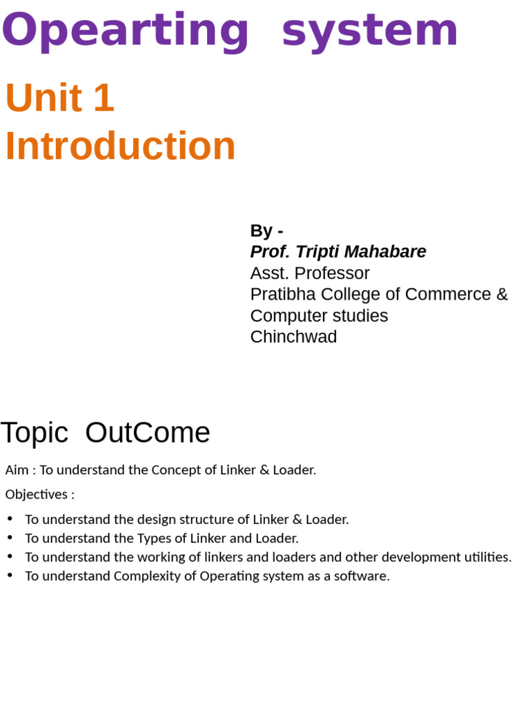 Unit1 Introduction Stu | PDF | Kernel (Operating System) | Operating System