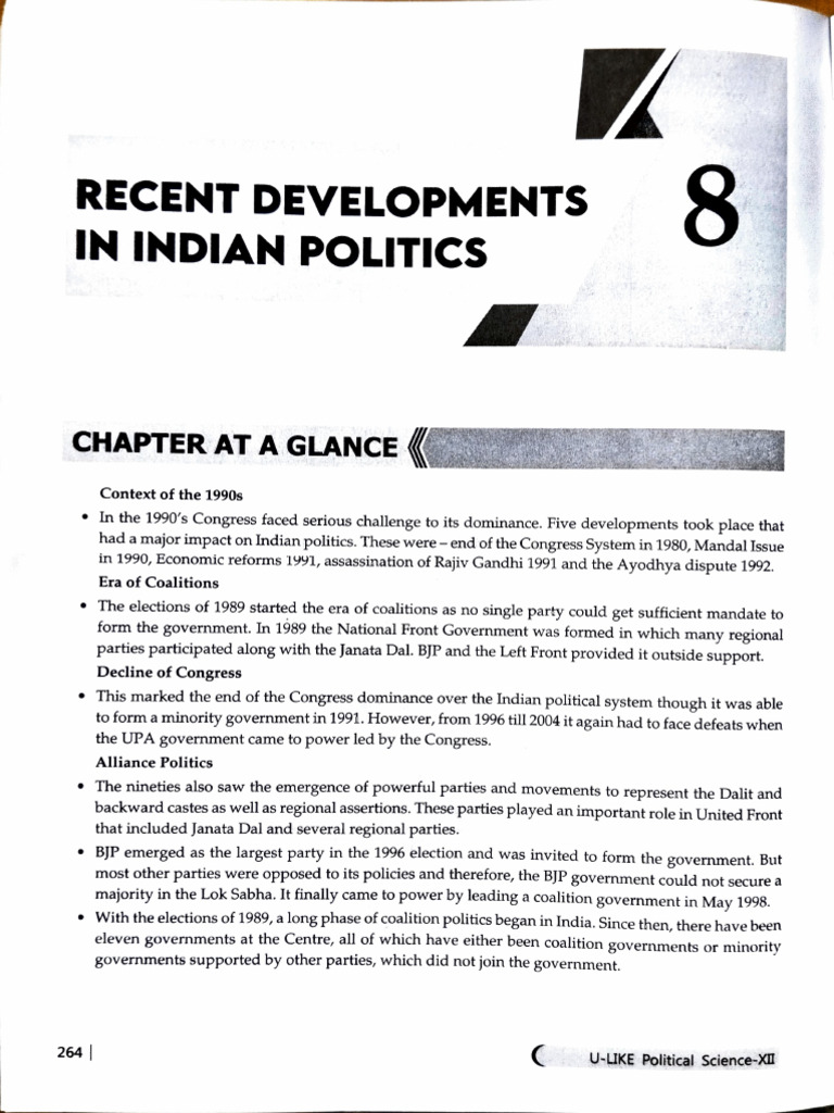 Recent Developments in Indian Politics | PDF | Indian National Congress ...