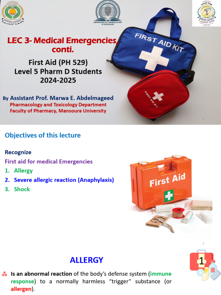First Aid for Allergies and Anaphylaxis | PDF | Shock (Circulatory ...
