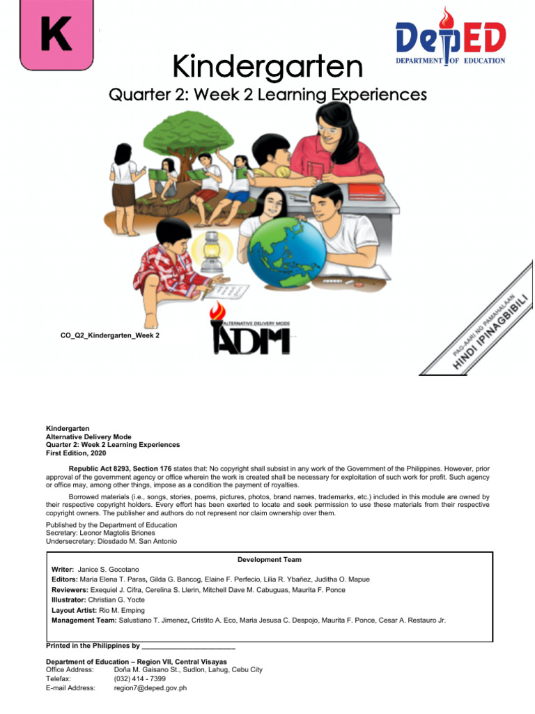 Kindergarten q2 Week2 v2 | PDF | Learning