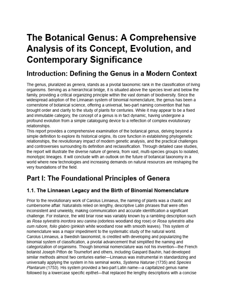 Botanical Genera Examples and Analysis | PDF | Taxonomy (Biology) | Species