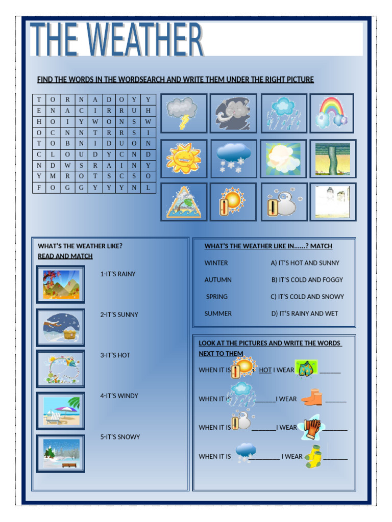 Weather Activities for Kids | PDF