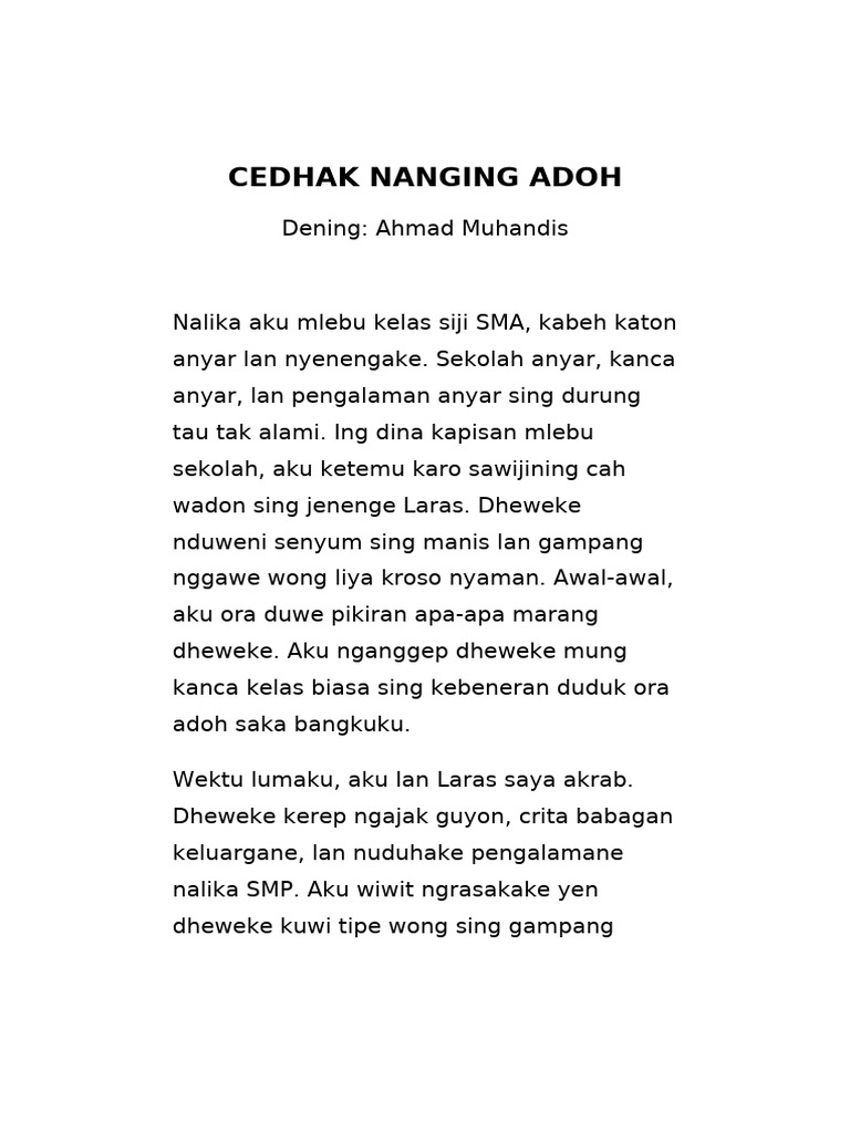 Cerkak Konco Kentel 4 Halaman | PDF
