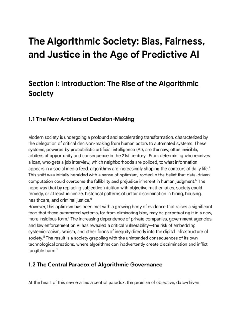 Understanding Algorithmic Bias in AI | PDF | Artificial Intelligence ...