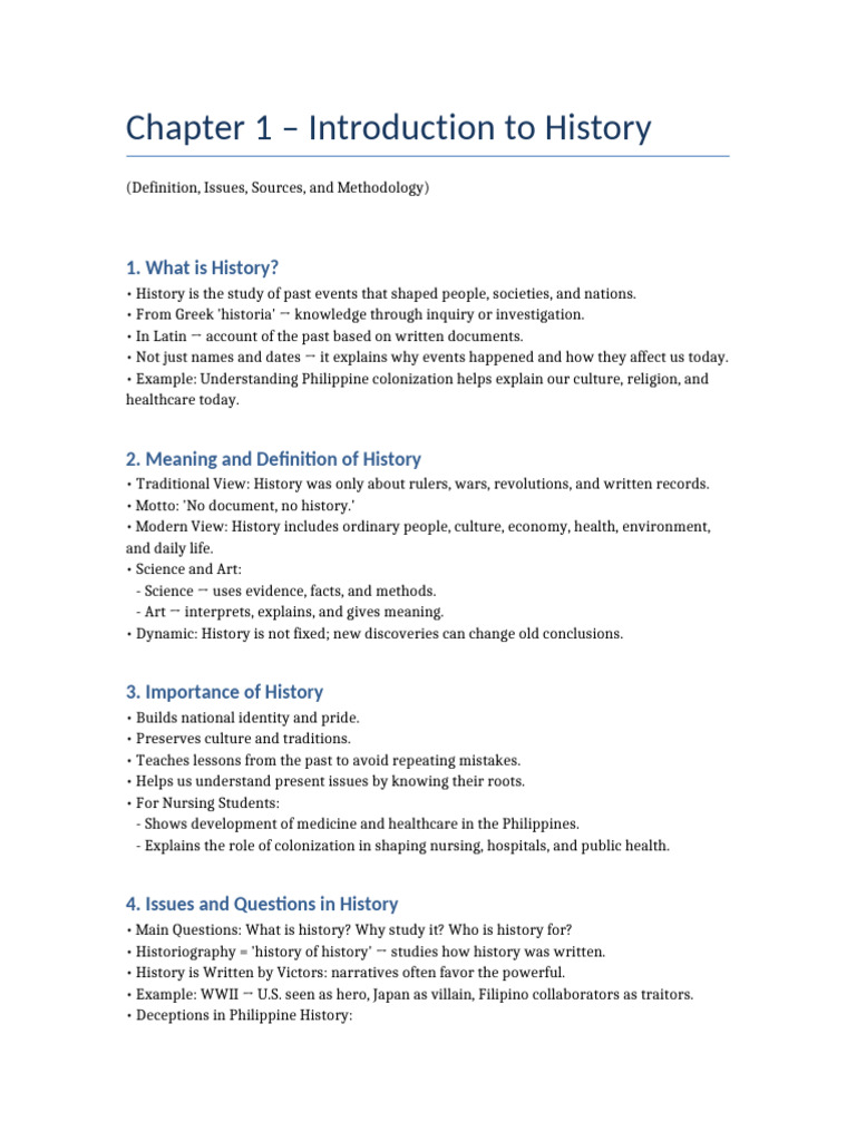 Chapter 1 History Notes | PDF | Primary Sources | Liberal Arts Education