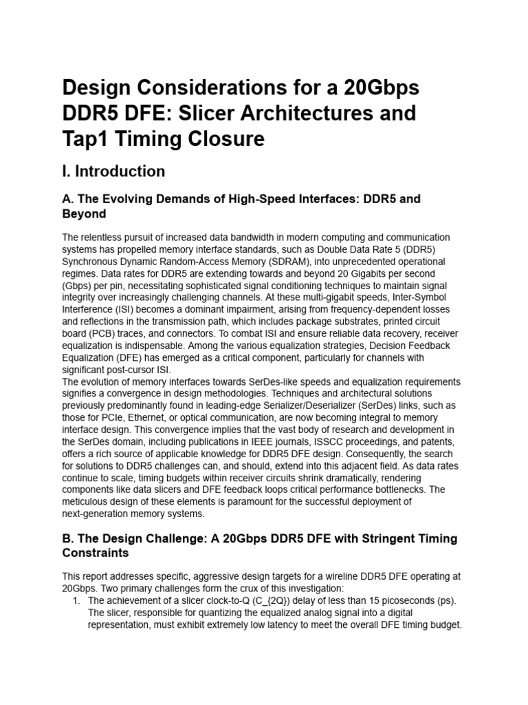 20Gbps DDR5 DFE Design Challenges | PDF | Cmos | Semiconductor Device ...