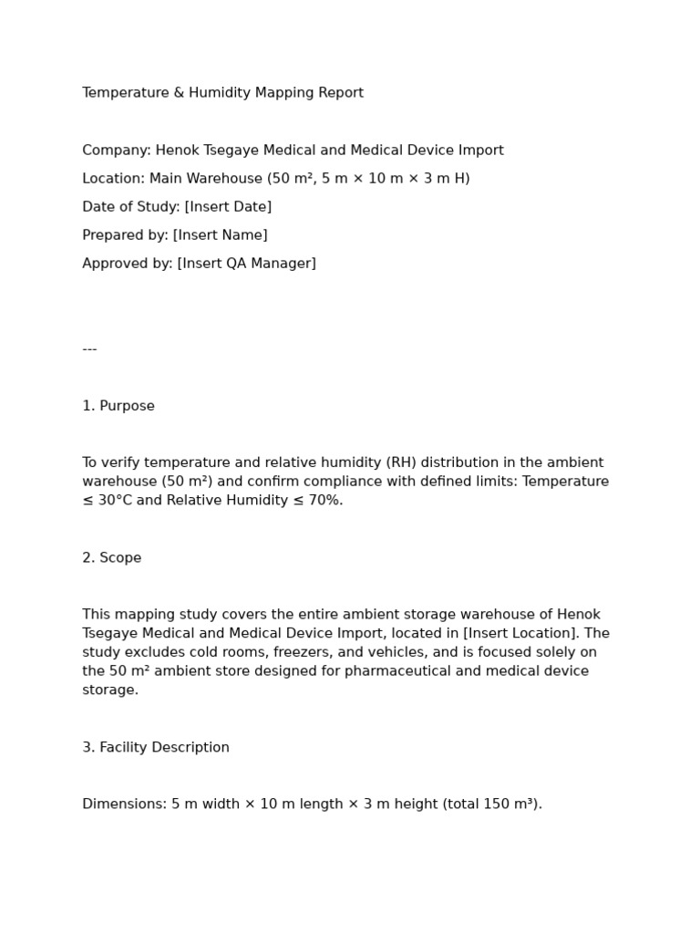 Warehouse Temperature & Humidity Mapping | PDF | Warehouse | Humidity