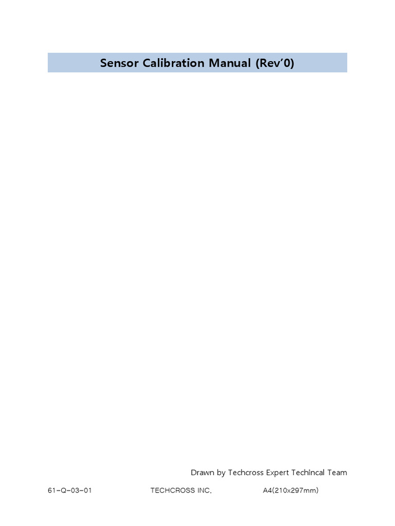 Sensor Calibration Manual Guide | PDF | Calibration | Equipment
