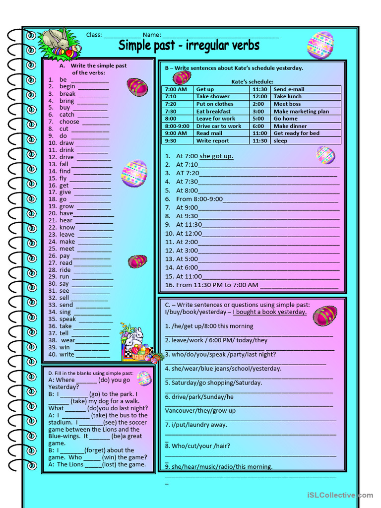 Simple Past Quiz and Exercises | PDF