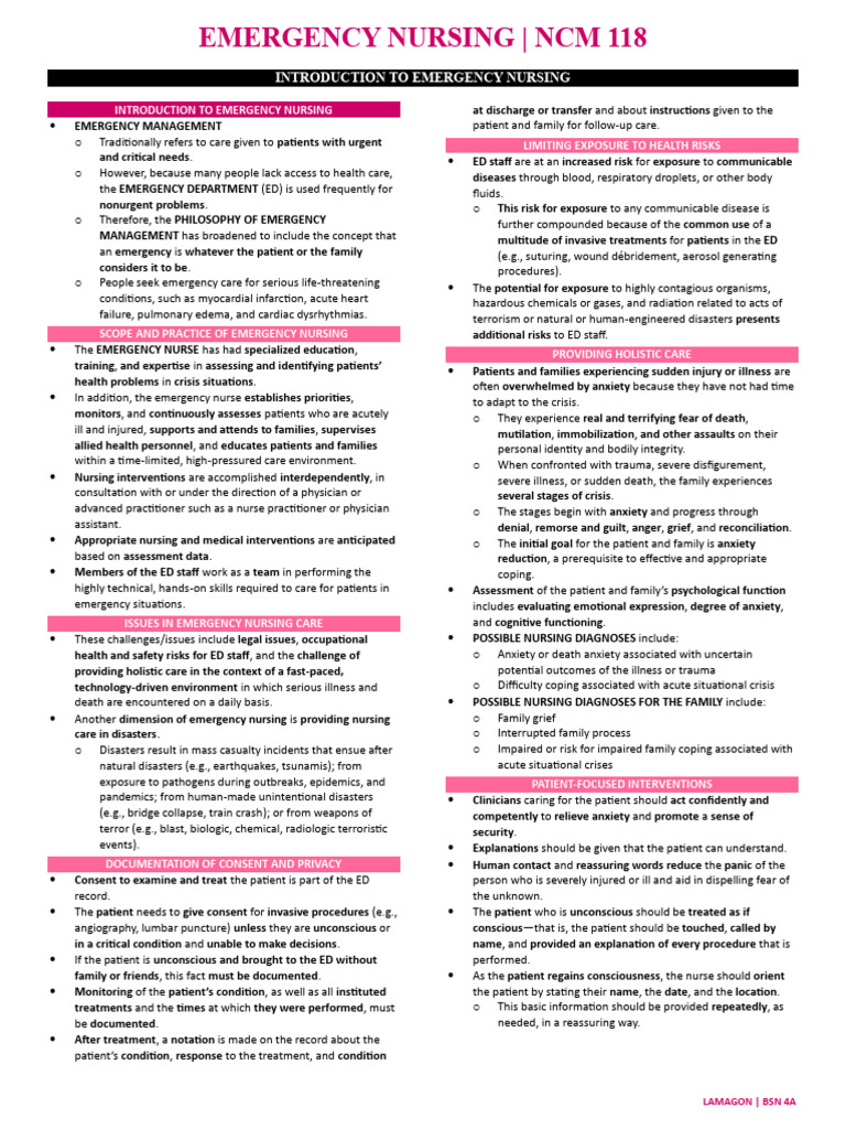 Introduction to Emergency Nursing | PDF | Emergency Department | Nursing