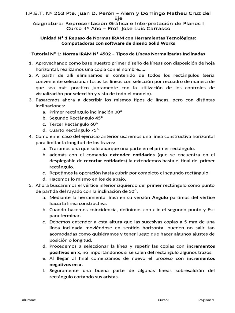 Tutorial 1 - 3 Solid Works Definicion de Tipos de Lineas VERSION ...