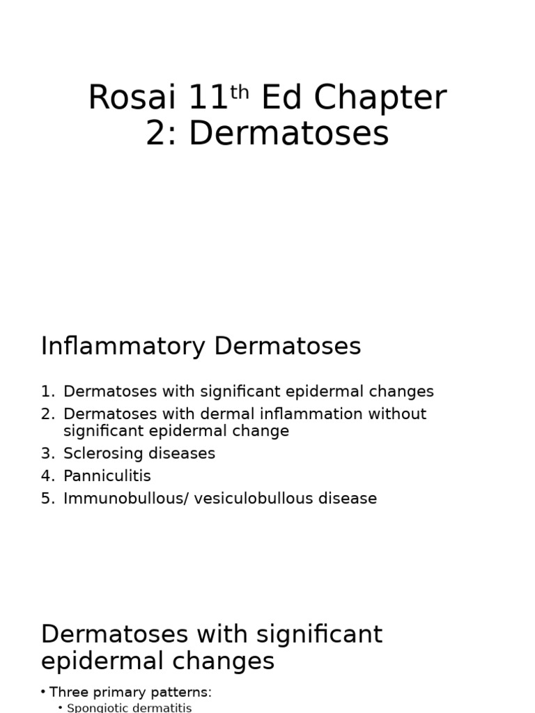 Inflammatory Dermatoses Overview | PDF | Dermatitis | Epidermis