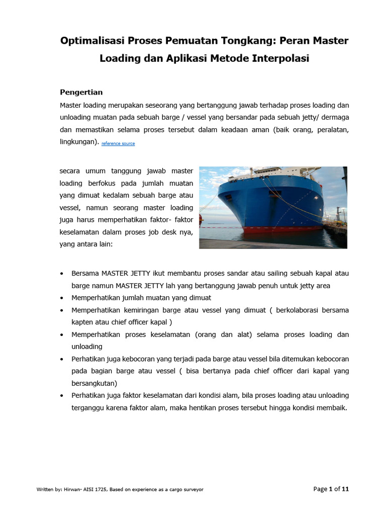 Peran Master Loading Dan Aplikasi Metode Interpolasi | PDF