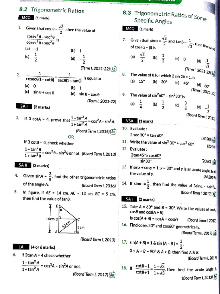 Trigonometric Ratios and Identities Guide | PDF | Trigonometric ...