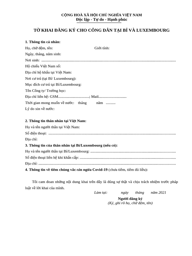 Mau Dang Ky Blank Moi | PDF