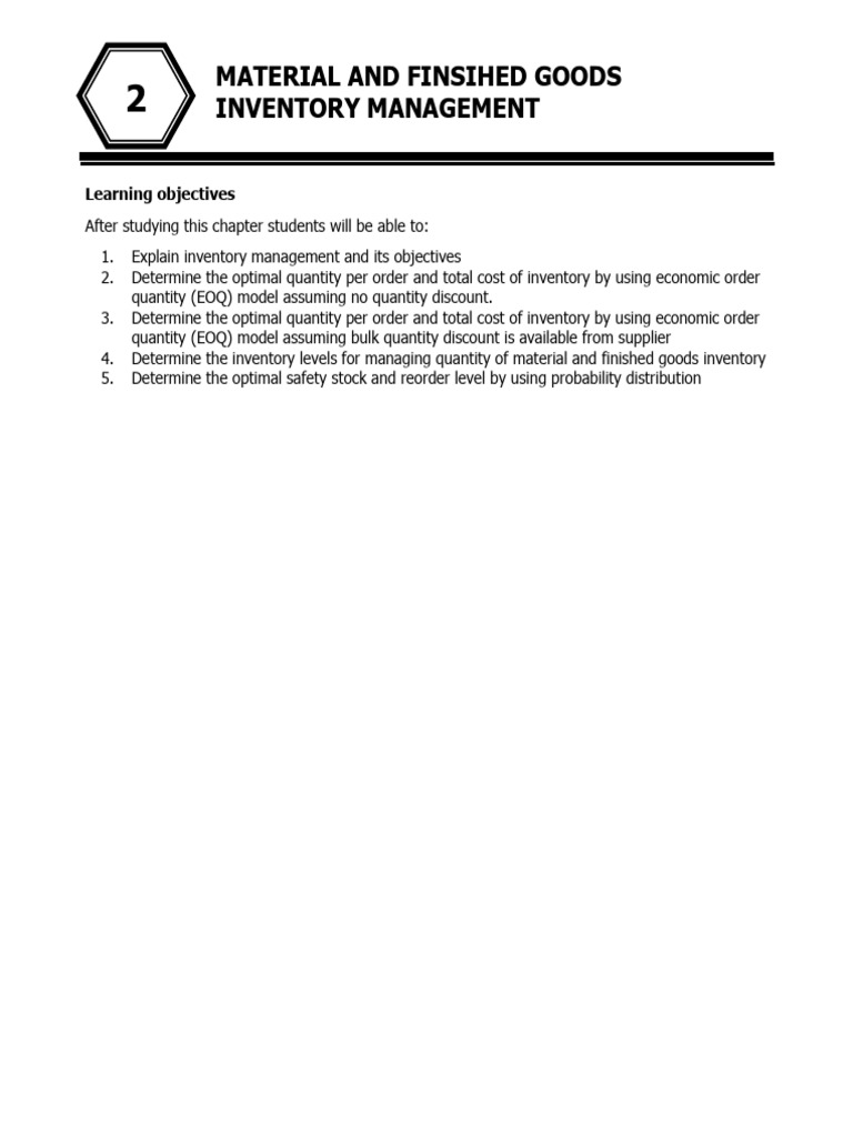 Ch 2 Inventory Management Final | PDF | Inventory | Logistics