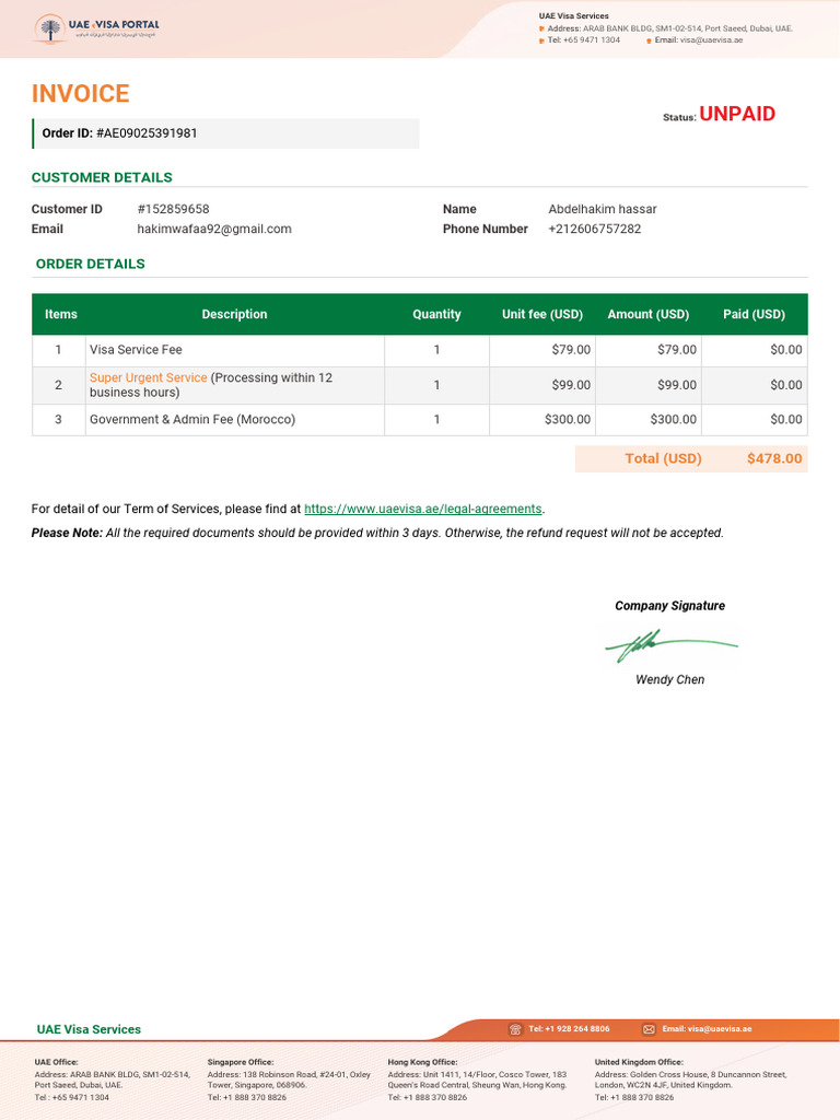 Invoice Order AE09025391981 | PDF | United Arab Emirates | Debit Card
