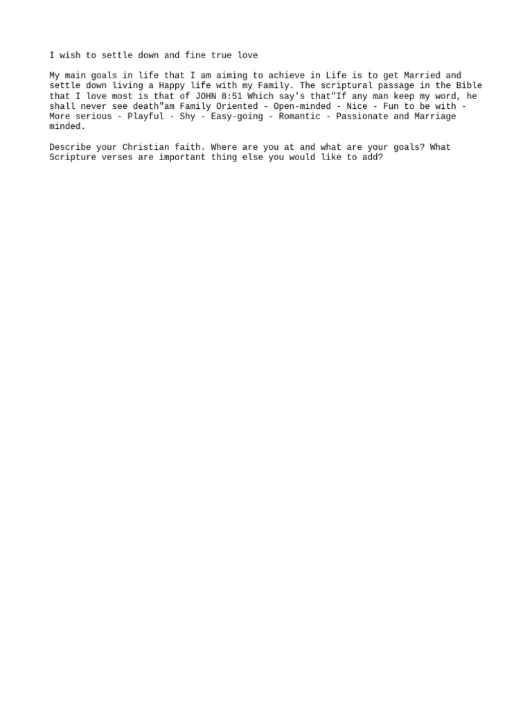 I Wish To Settle Down | PDF